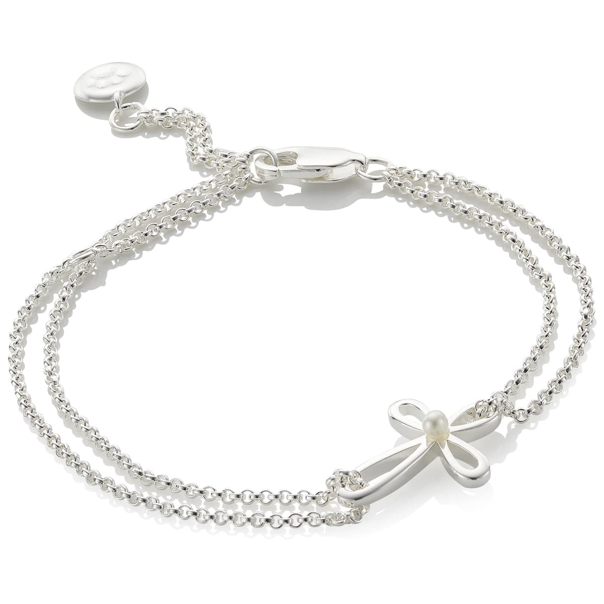 Cherish Cross Pearl Bracelet - Sterling Silver | Molly Brown London