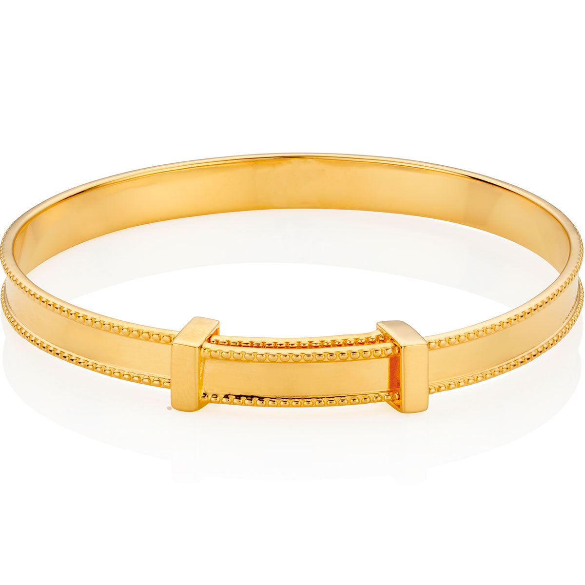 Heritage Christening Baby Bangle - Gold Plated | Molly Brown London
